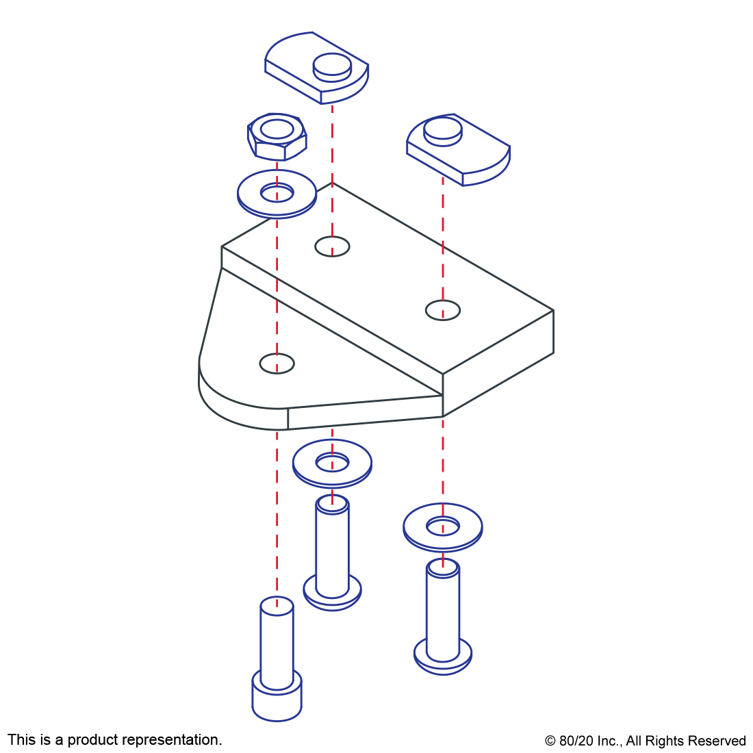 4392 | 15 Series 3 Hole - Recessed Triangular Pivot Plate | CPI Automation