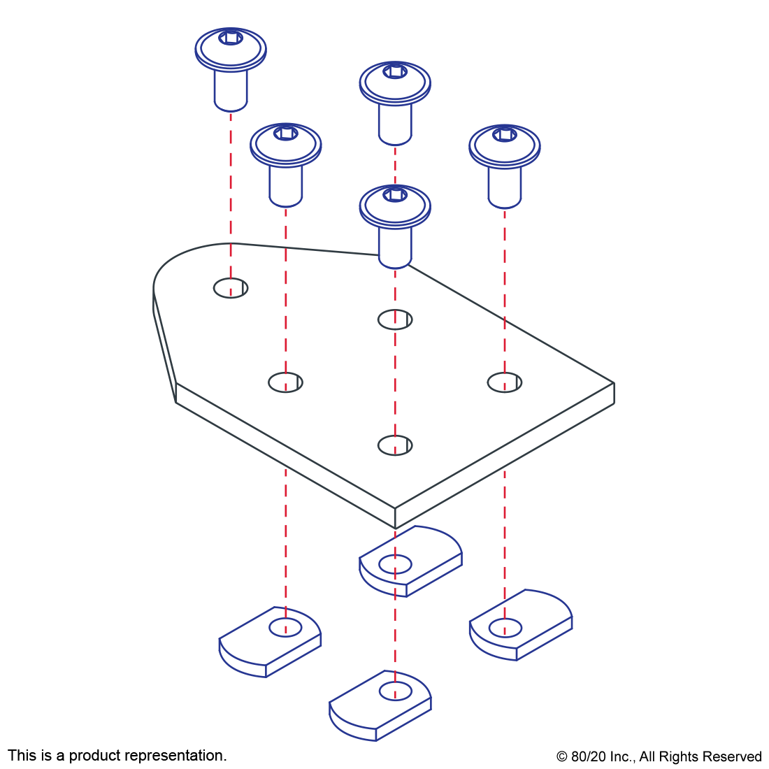 4371 | 15 Series 5 Hole - Triangular Pivot Plate | CPI Automation