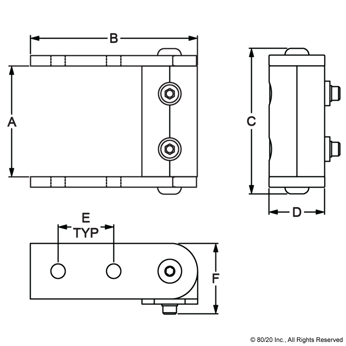 4406 | 15 Series Universal Right Angle Structural Pivot Assembly with ...
