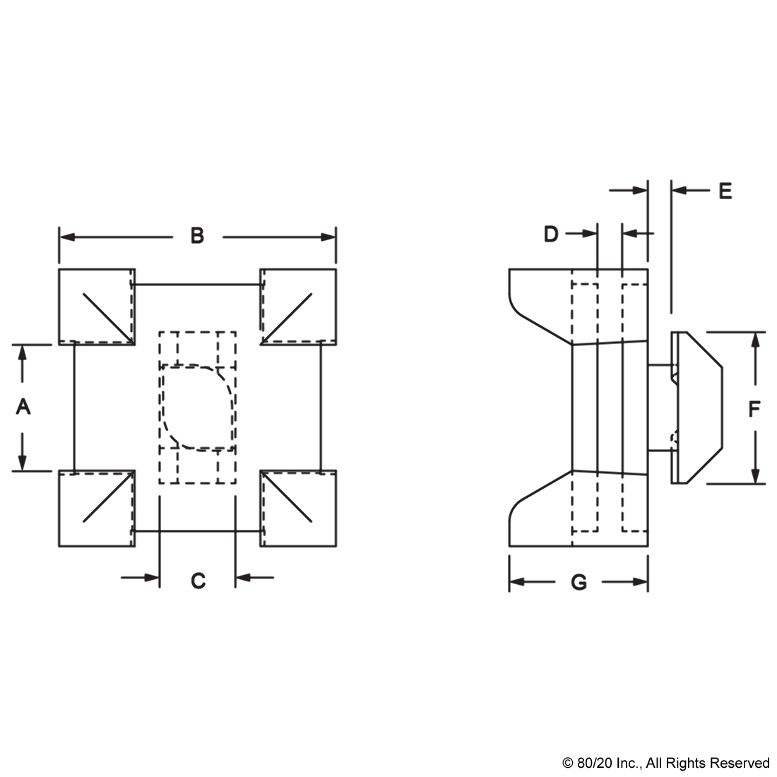 12314 | 10 & 25 Series Cable Tie Mounting Block | CPI Automation