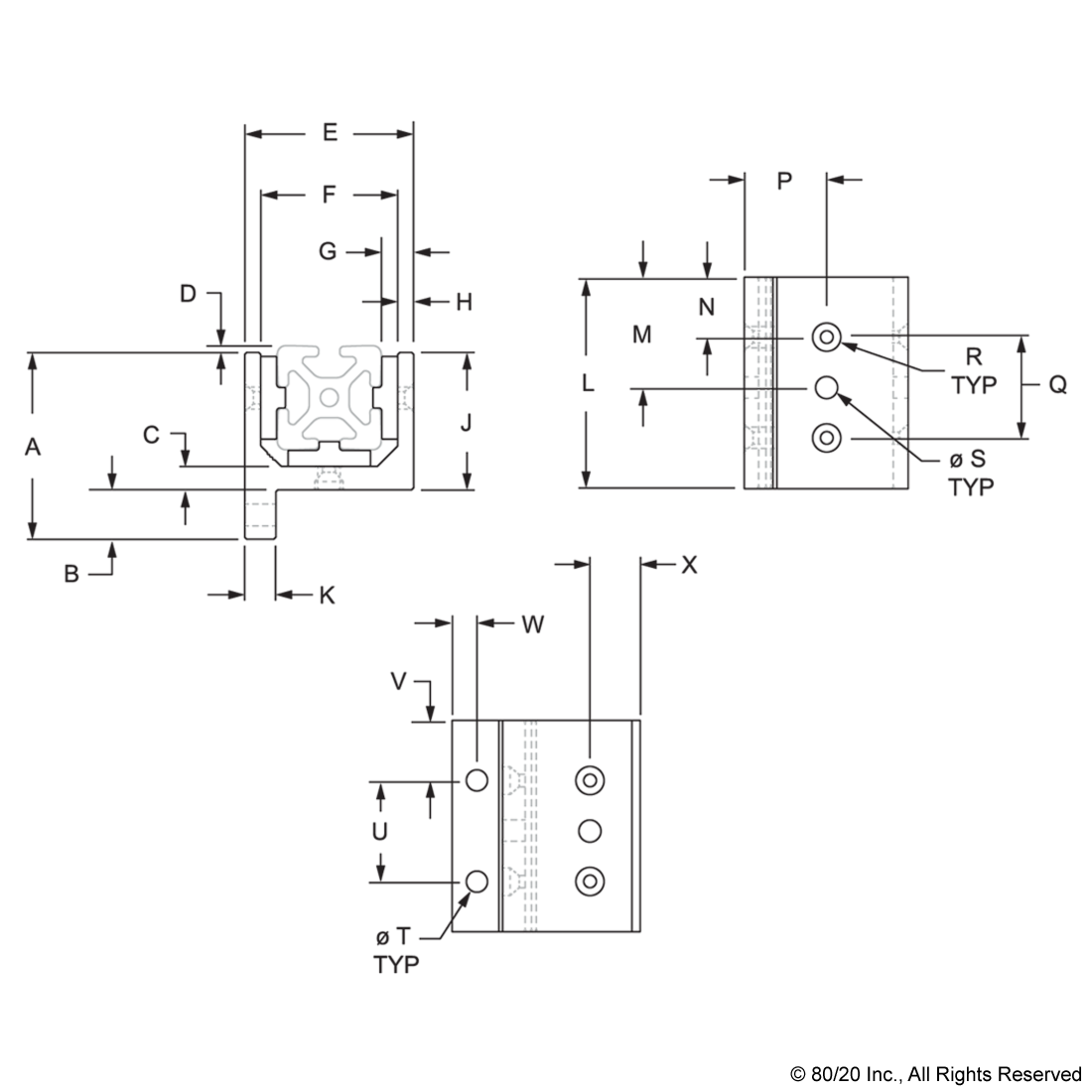 40-6830 | 40 Series 3 Slot Mount - Single Flange Short High-Cycle ...