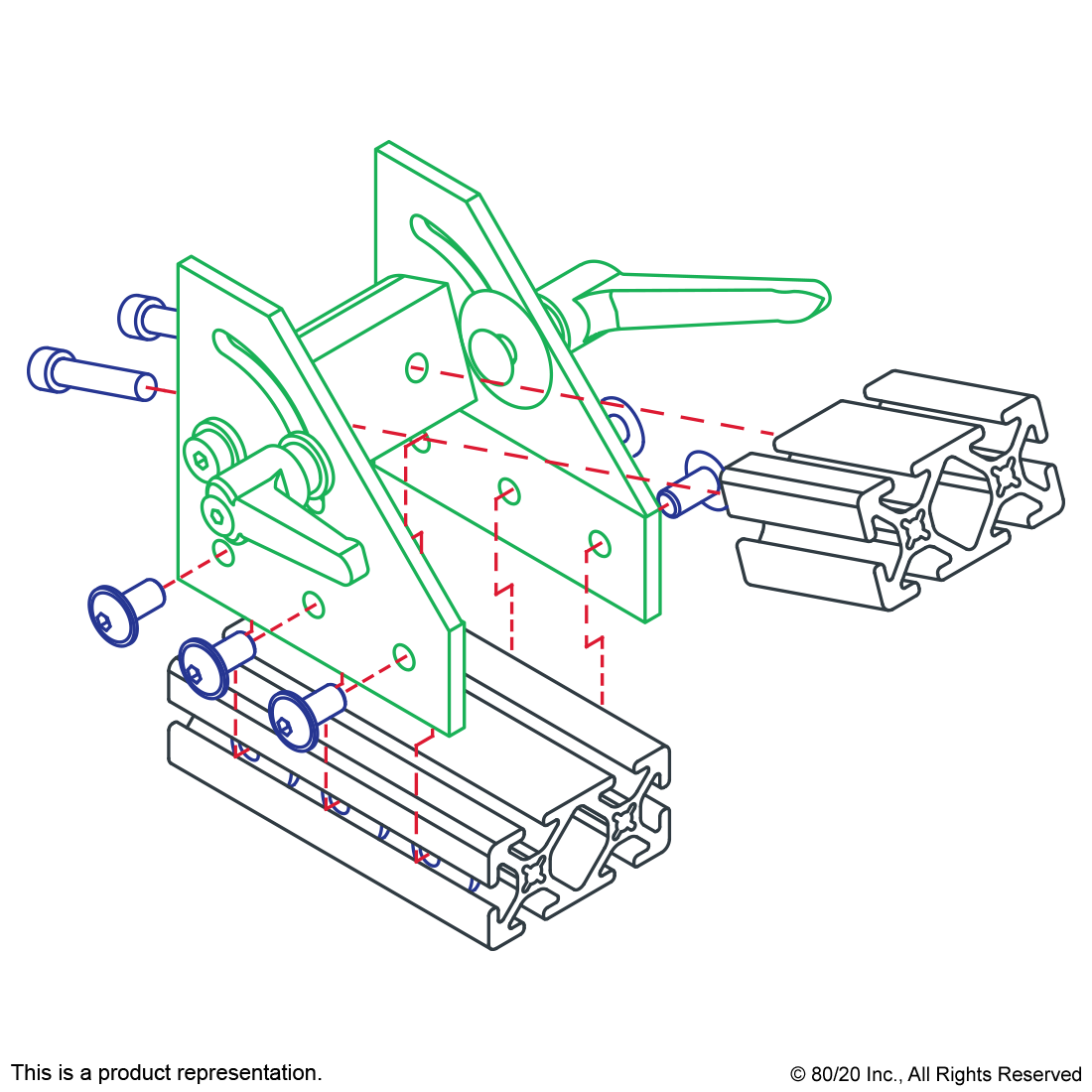 40-4317 | 40 Series 90 Degree Double Pivot Bracket Assembly with "L ...