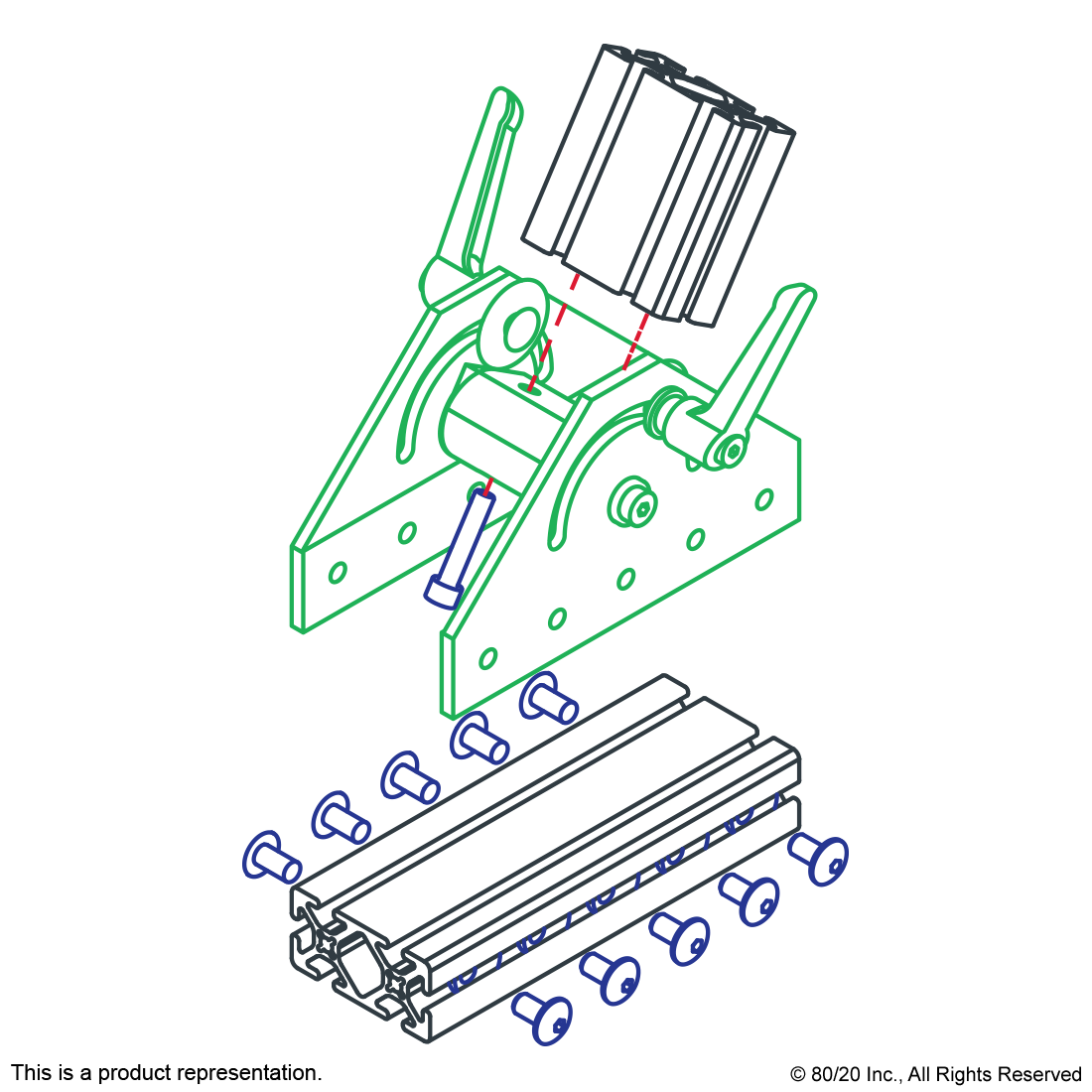4455 | 15 Series 180 Degree Wide Double Pivot Bracket Assembly with "L ...
