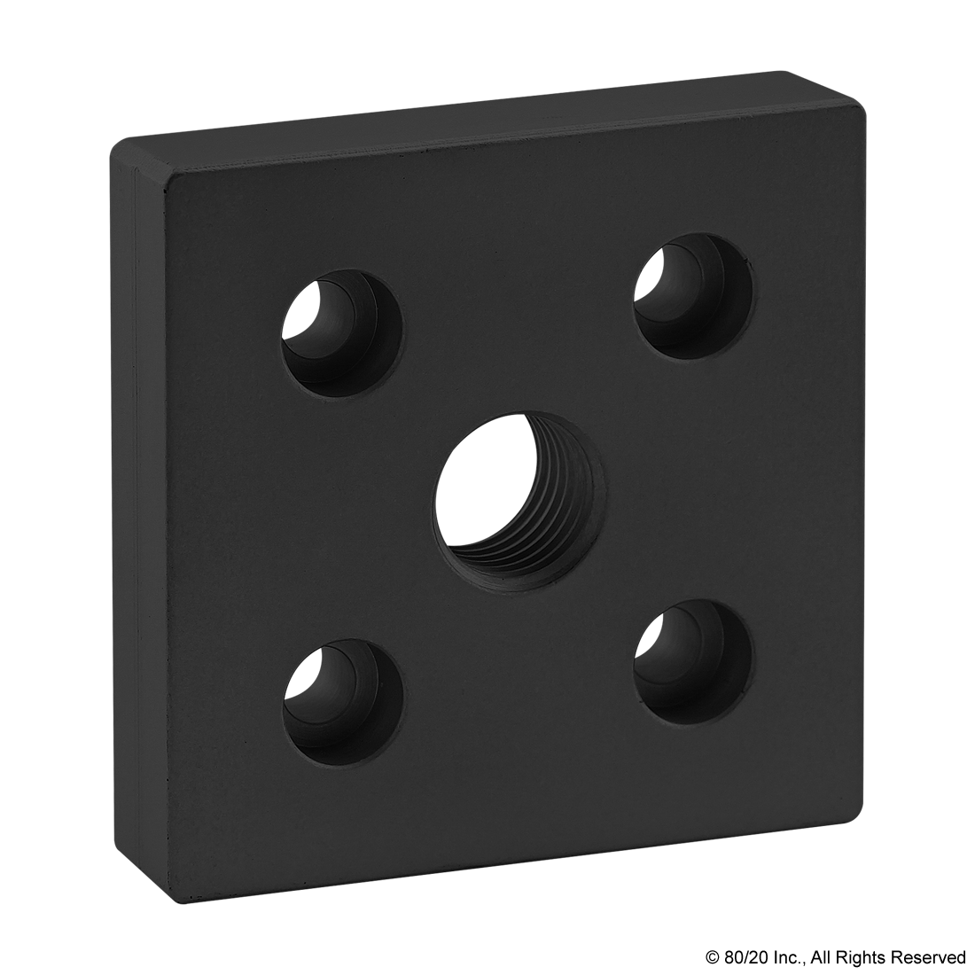 40-2366-Black | 40 Series 5 Hole - Center Tap Base Plate - 80mm x 80mm ...