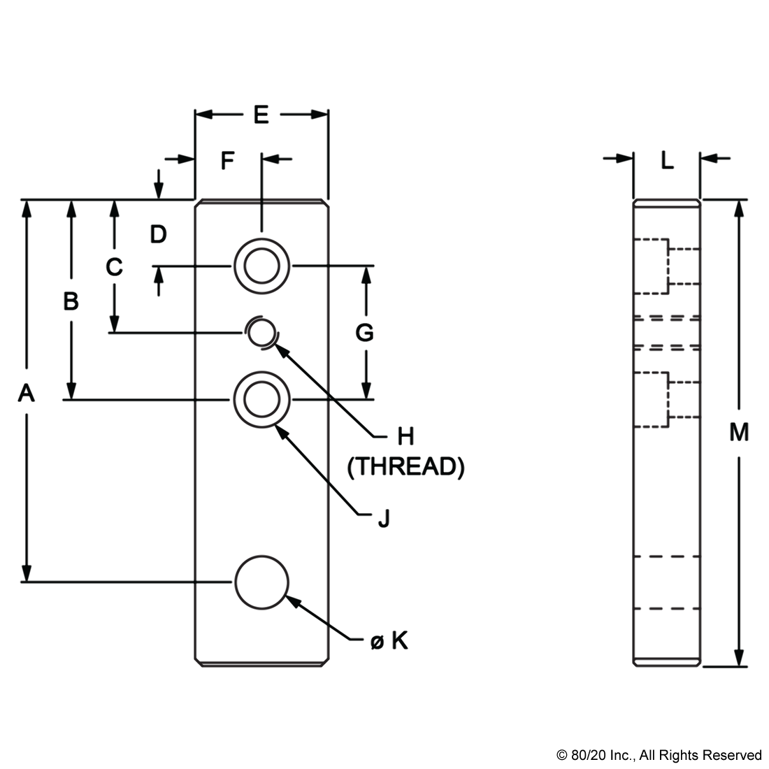 40-2175 | 40 Series 4 Hole - Leveling Anchoring Base Plate: M12 Tap ...