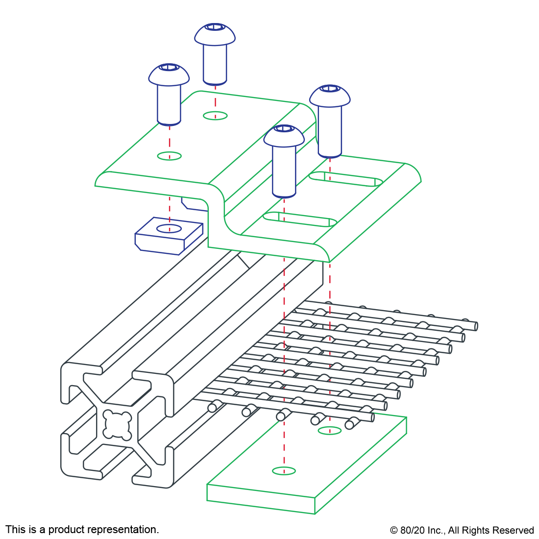 2435-Black | 15 Series & Ready Tube Single Arm Wide Mesh Retainer with ...
