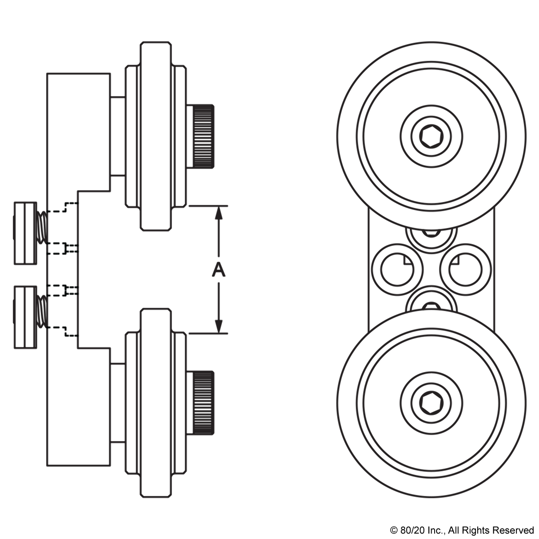 2751 | 10 Series Dual Roller Wheel Bracket Assembly | CPI Automation