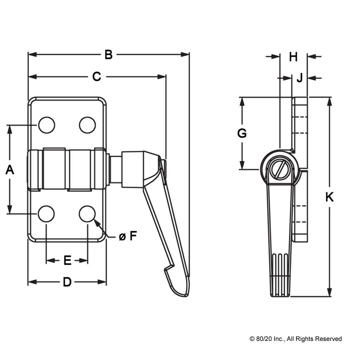 4488 | 15 Series 4 Hole - Locking Zinc Hinge | CPI Automation