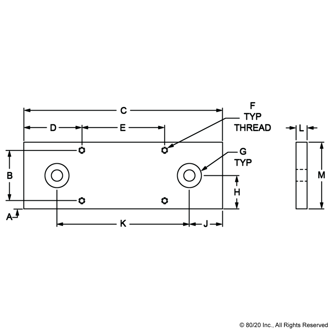 2122-Black | 10 Series Grabber™ Door Catch Mounting Plate | CPI Automation