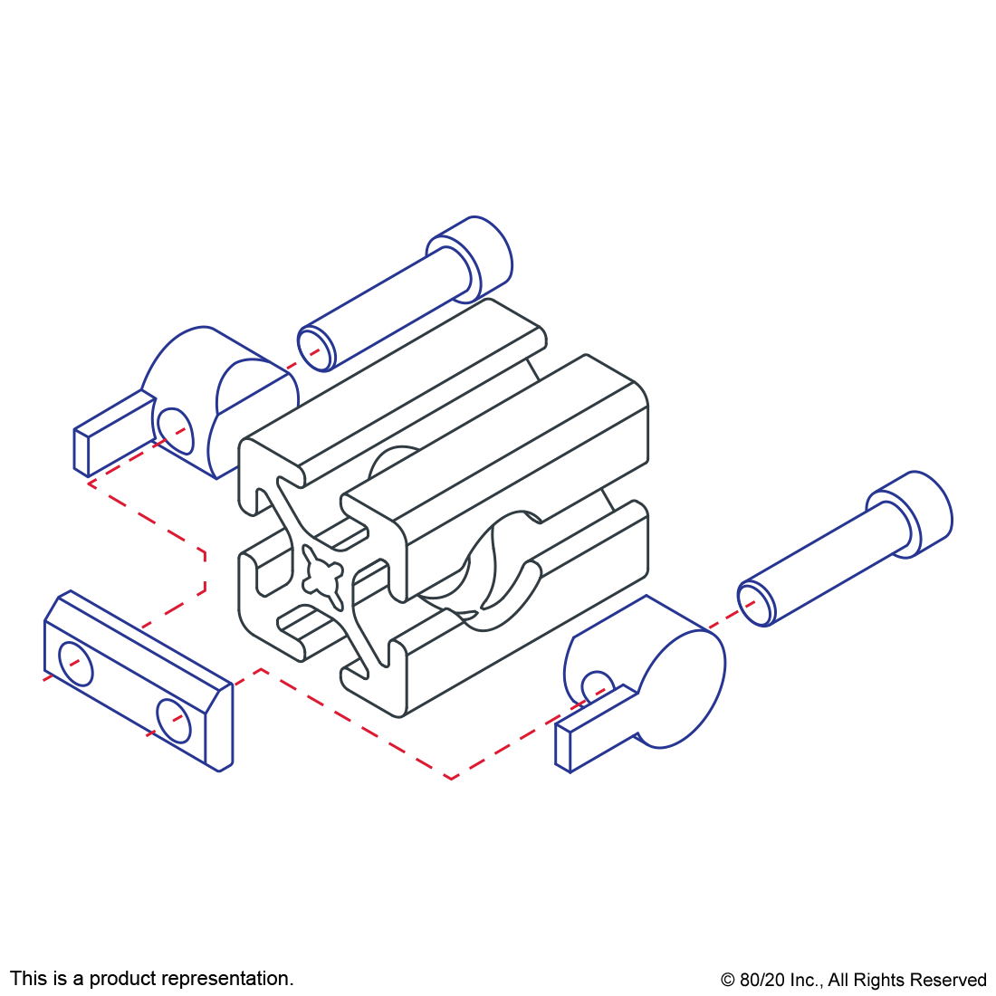 3095 | 15 Series 5/16-18 Short Double Anchor Assembly | CPI Automation