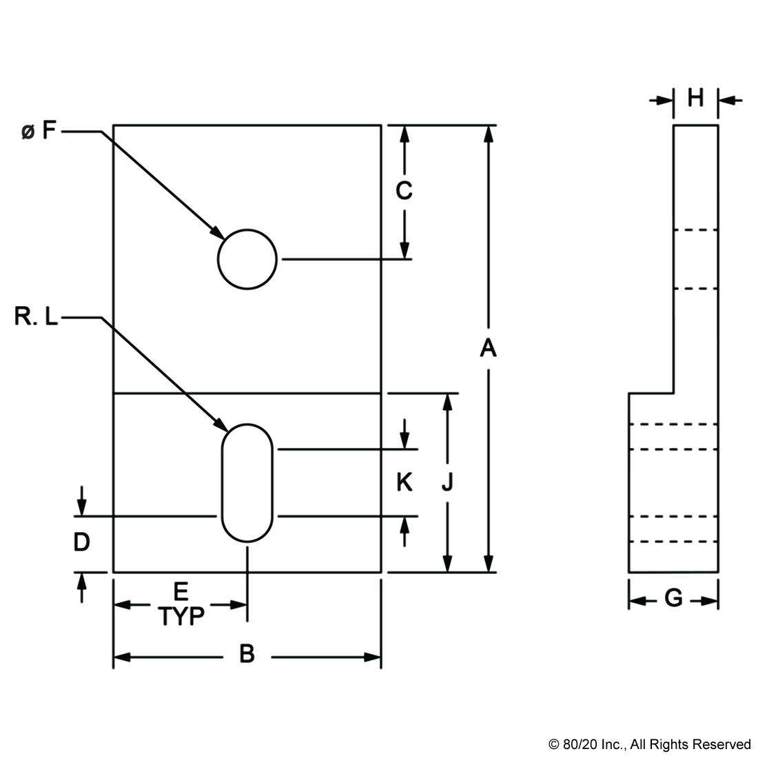 4522 | 10 to 15 Series 2 Hole - Straight Slotted Transition Flat Plate ...
