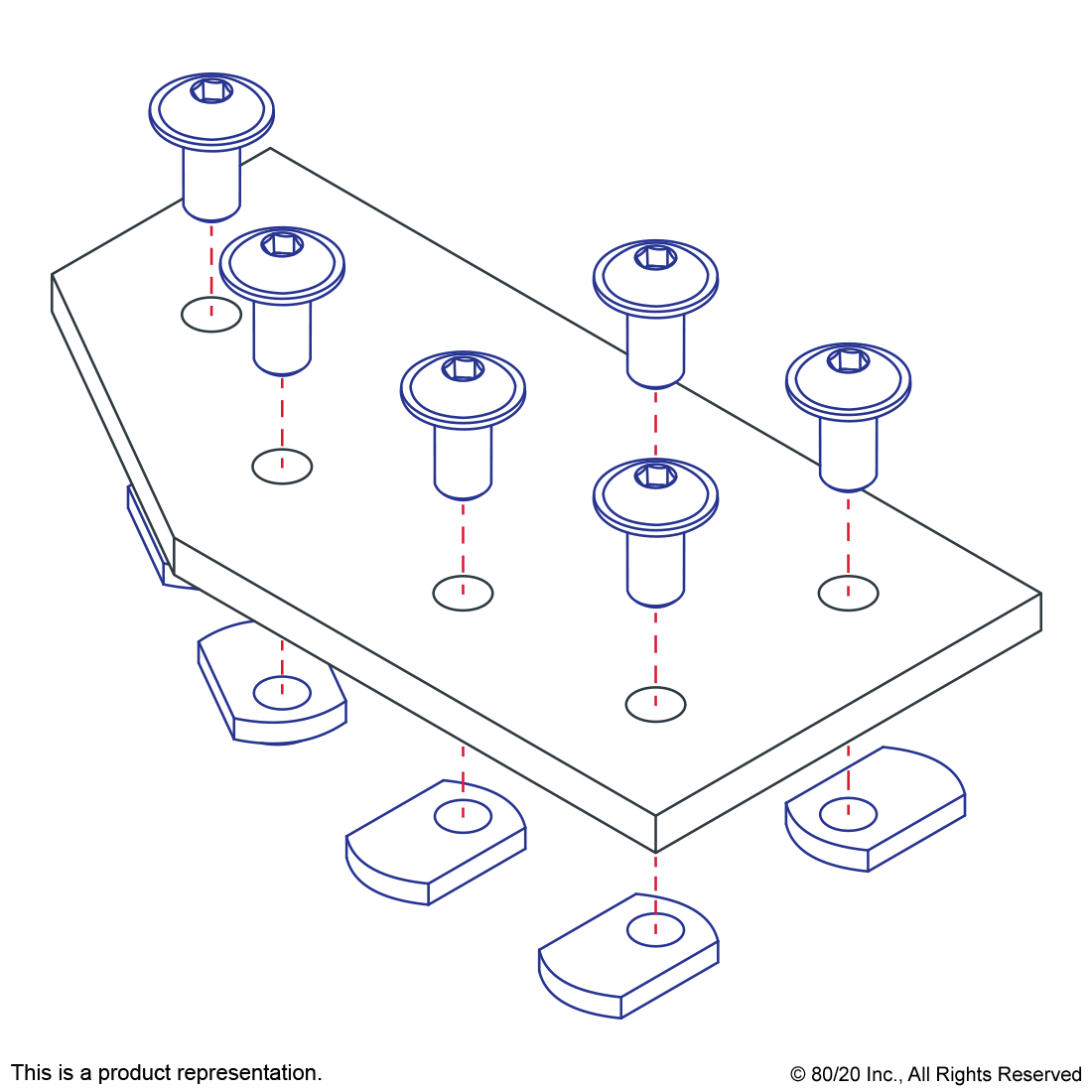 4362 | 15 Series 6 Hole - 60 Degree Angled Flat Plate | CPI Automation