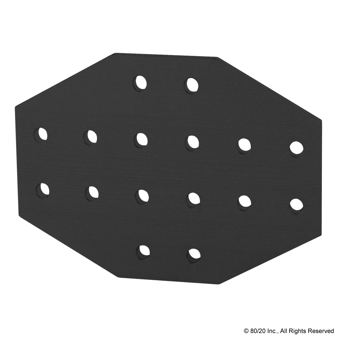 25-4170-Black | 25 Series 16 Hole - Cross Flat Plate | CPI Automation
