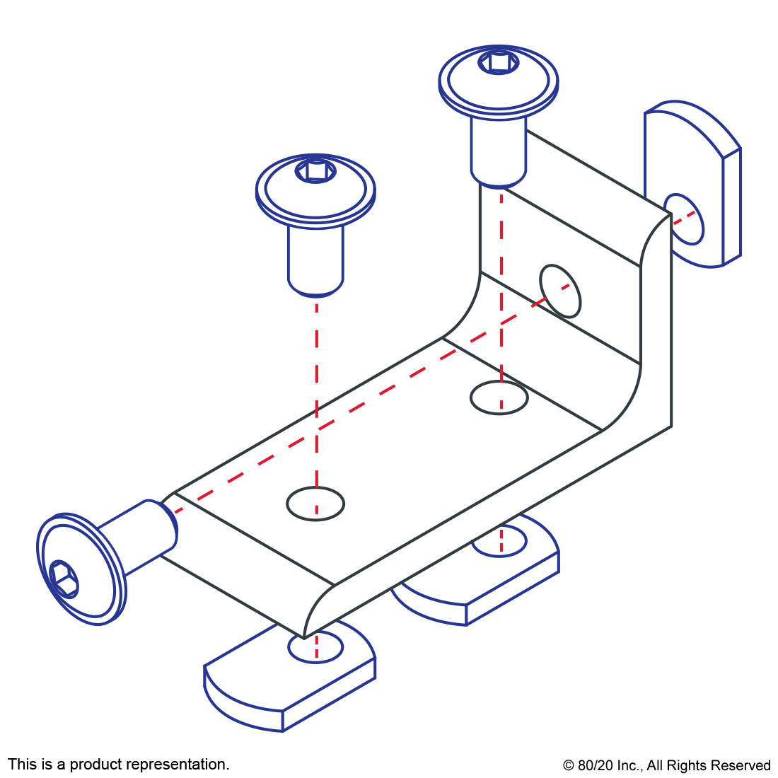40-4376 | 40 Series 3 Hole - Inside Corner Bracket | CPI Automation