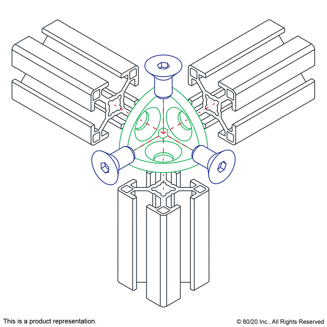 14112 | 30 Series 3 Way - Rounded Corner Bracket | CPI Automation