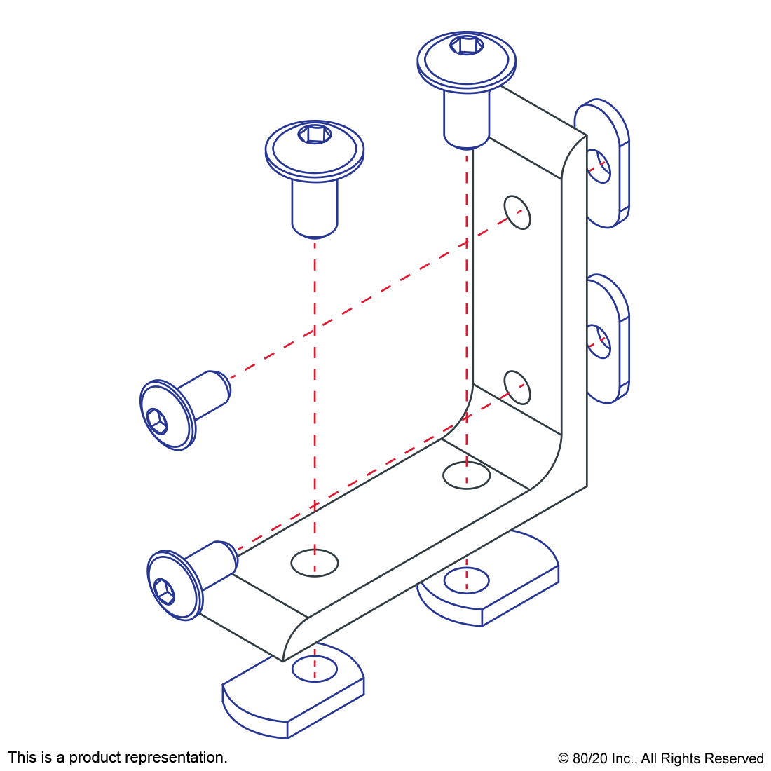 65-4504 | 25 to 40 Series 4 Hole - Tall Transition Inside Corner ...