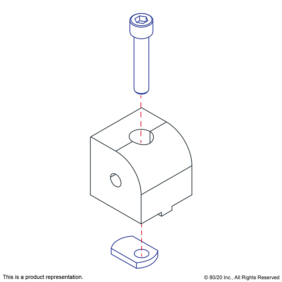 4001 | 10 Series 0 Degree Structural Right Angle Pivot Nub | CPI Automation