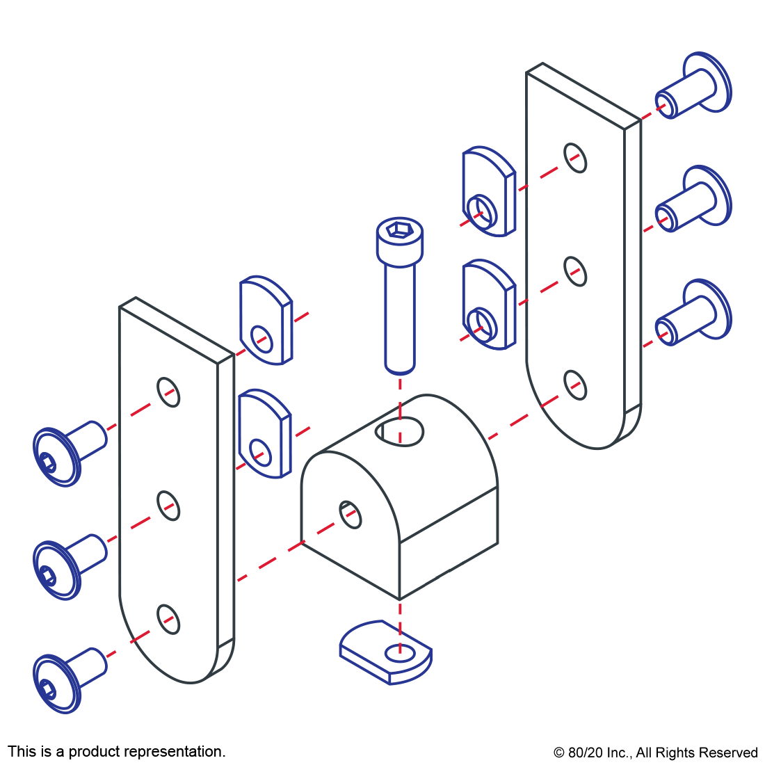 40-4398-Black | 40 Series 90 Degree Standard Structural Pivot Assembly ...