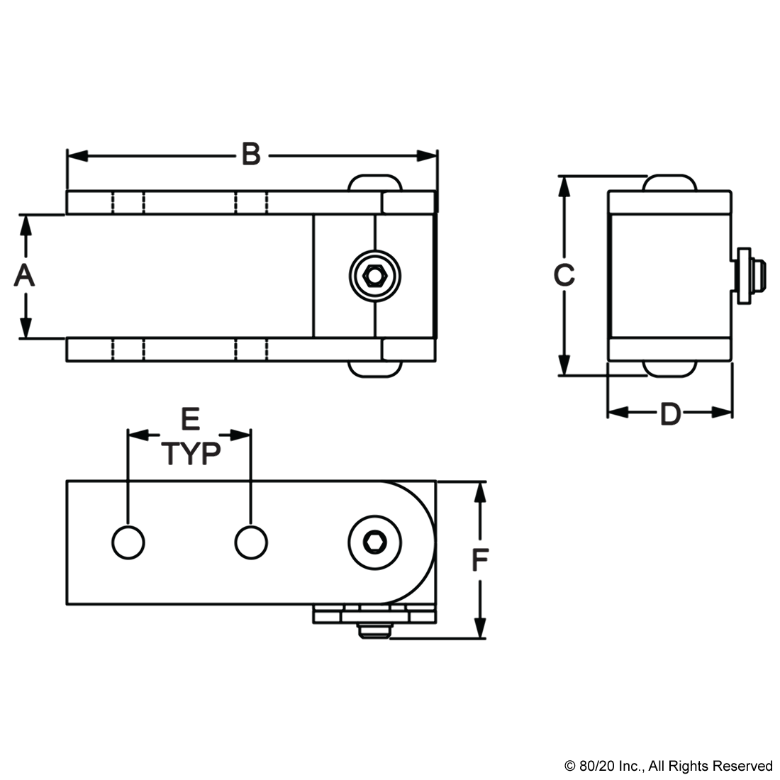 4004 | 10 Series 0 Degree Right Angle Structural Pivot Assembly with ...