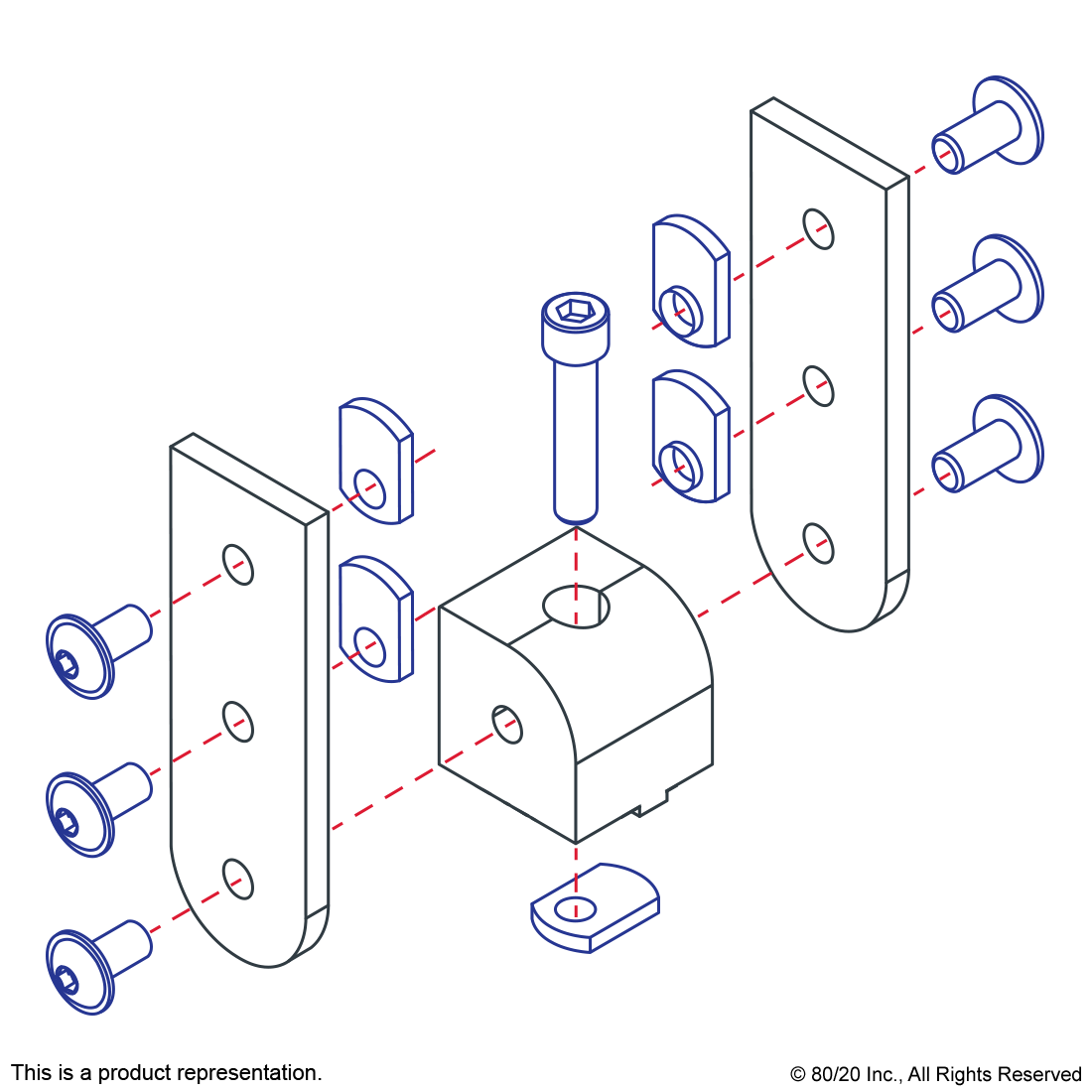 4004 | 10 Series 0 Degree Right Angle Structural Pivot Assembly with ...