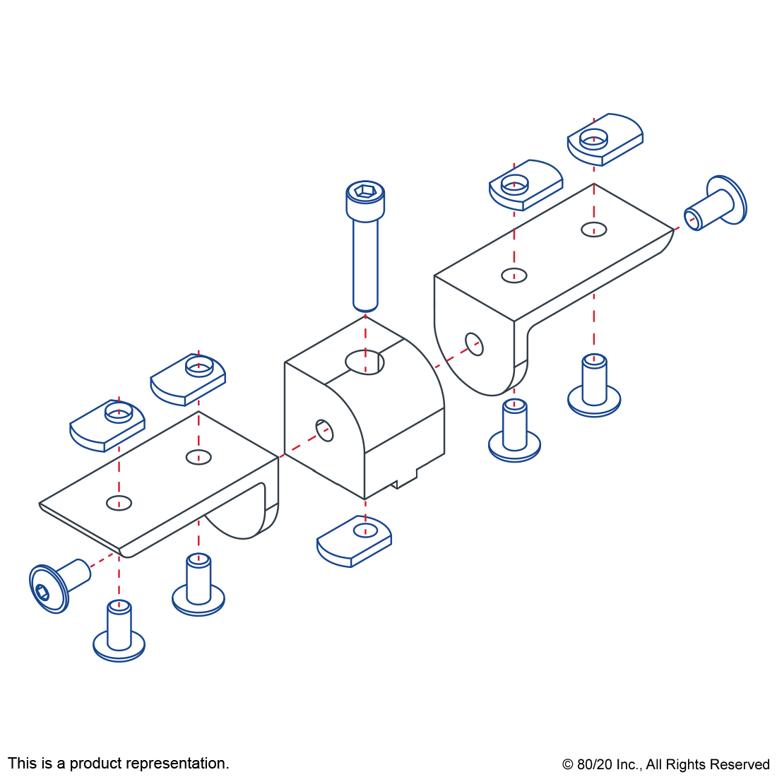 4007 | 10 Series 0 Degree Right Angle Structural Pivot Assembly with ...