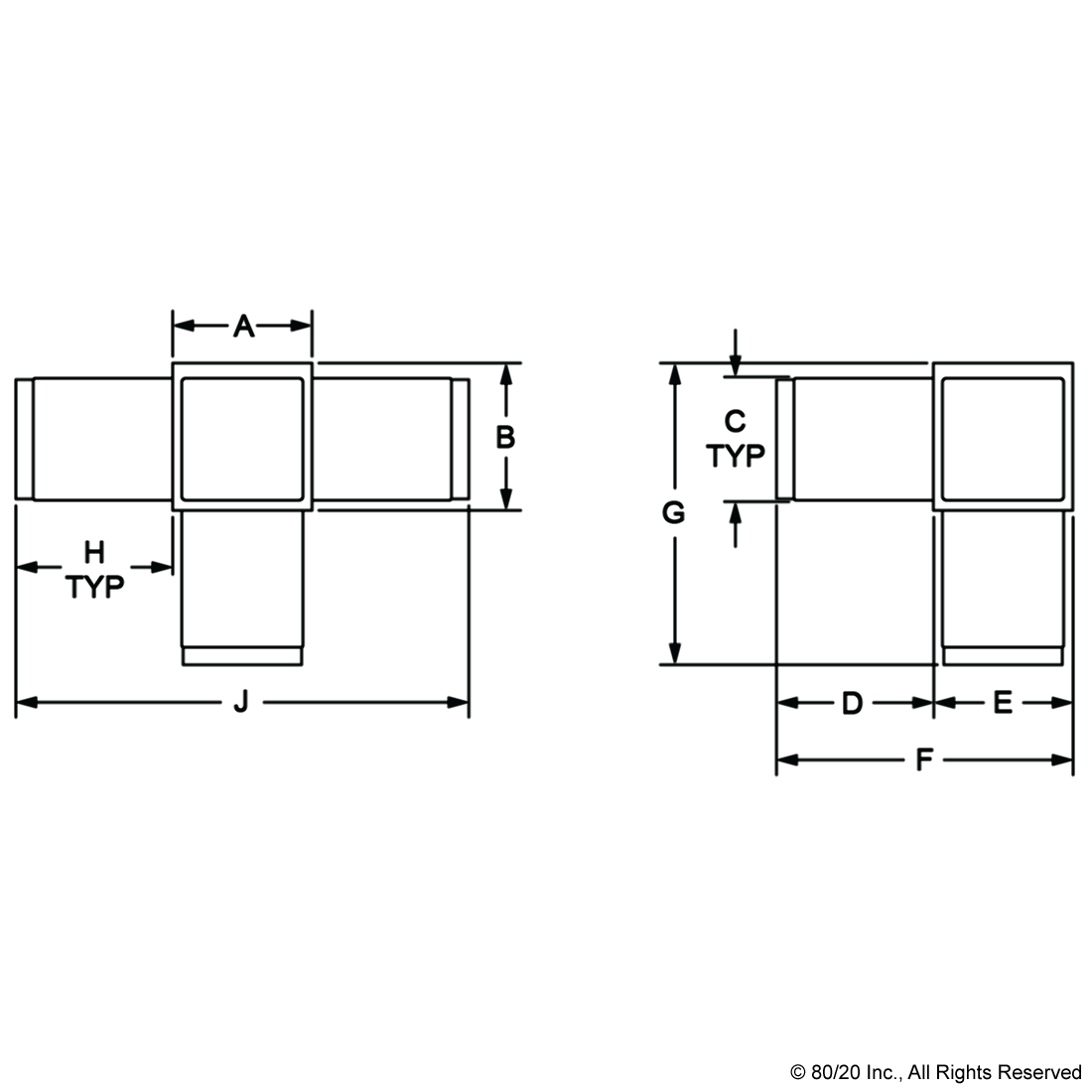 9170 | 4 Way - Corner Connector | CPI Automation