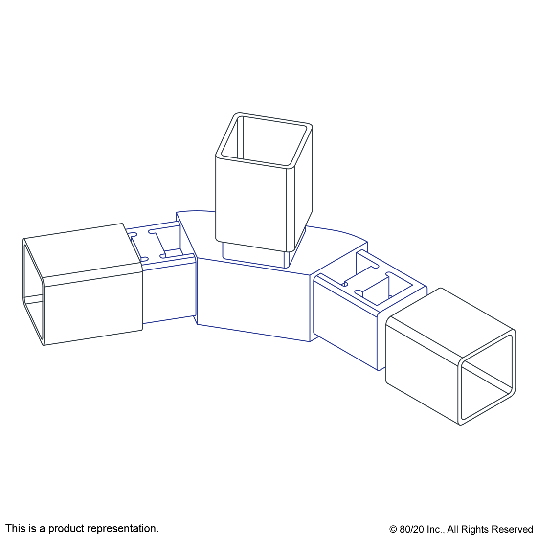 9273 | 3 Way - Hexagon Segment Connector | CPI Automation