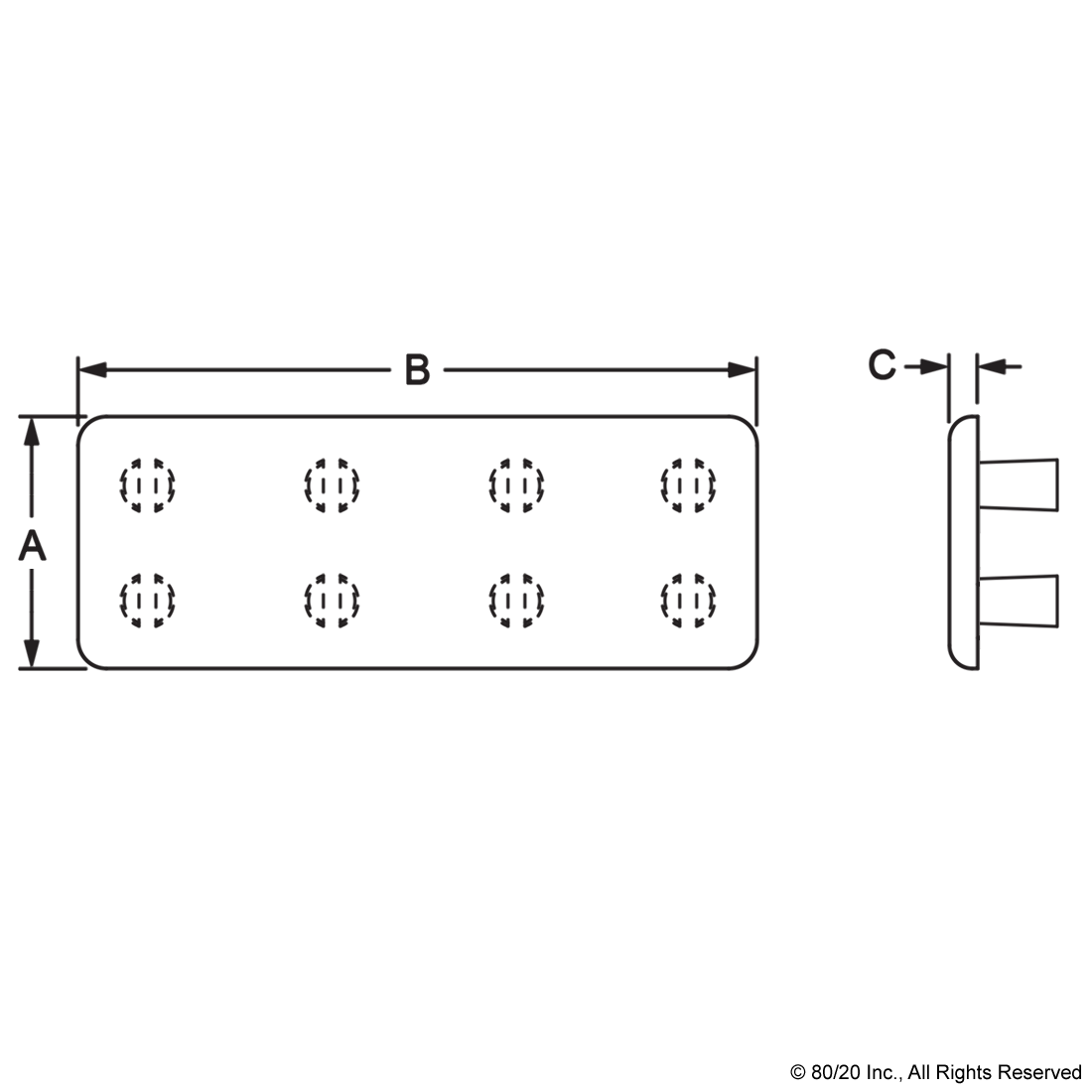 12298 | 40 Series End Cap with Molded Push-In Stem | CPI Automation