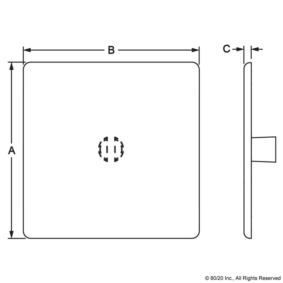 12262 | 45 Series End Cap with Molded Push-In Stem | CPI Automation