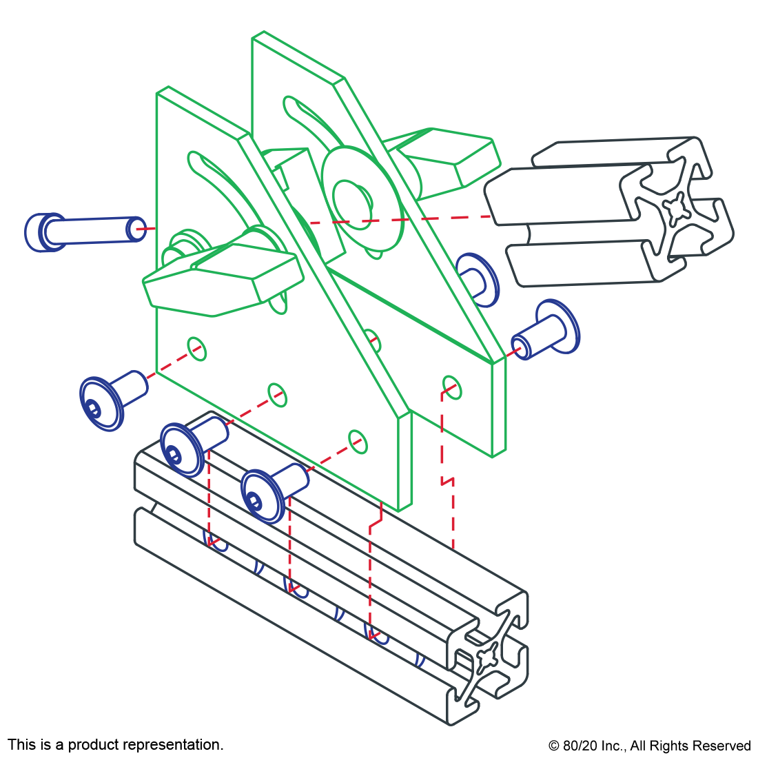4130 | 10 Series 90 Degree Double Pivot Bracket Assembly with "T ...
