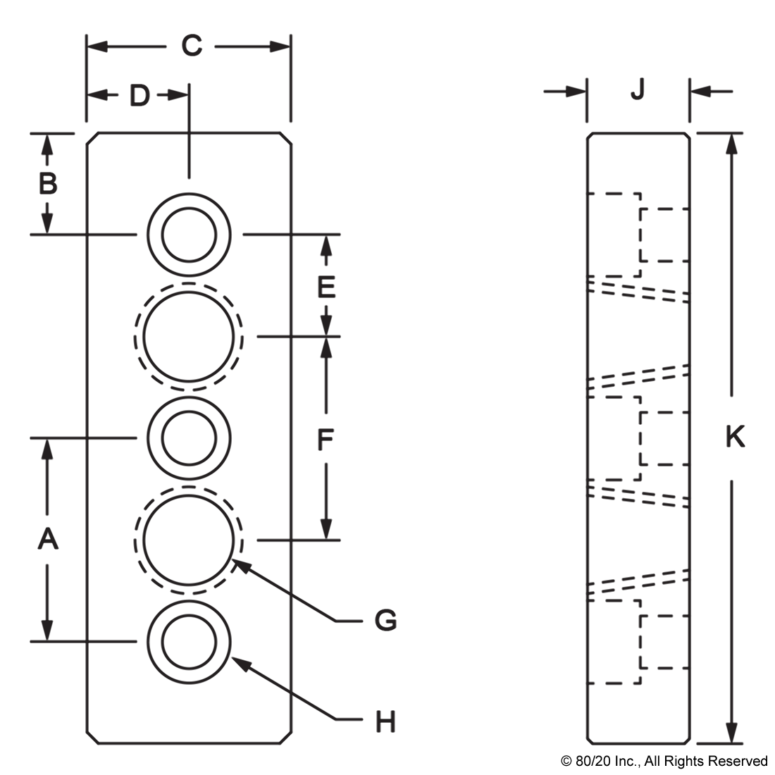 2447 | 10 Series 5-Hole Rectangular Pressure Manifold Feed Plate | CPI ...