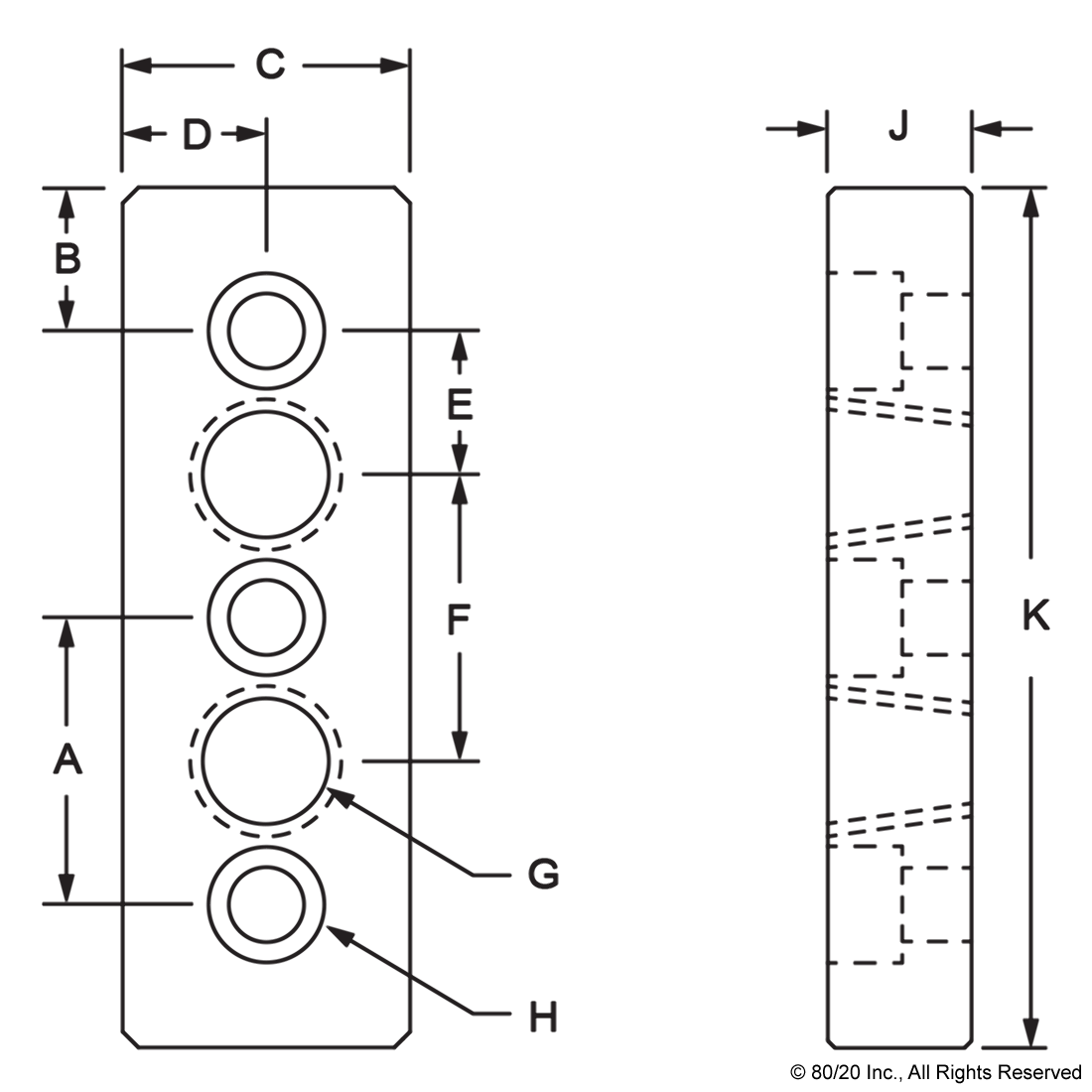 2447-Black | 10 Series 5-Hole Rectangular Pressure Manifold Feed Plate ...