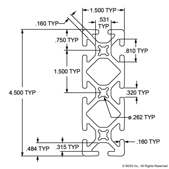 1545-S | T Slotted Aluminum Profiles | CPI Automation