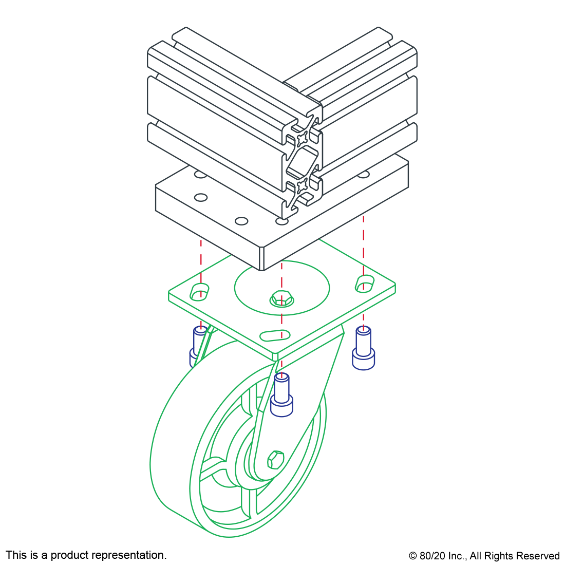 40-2704 | Heavy-Duty Flange Mount Swivel Caster: 152.40mm | CPI Automation