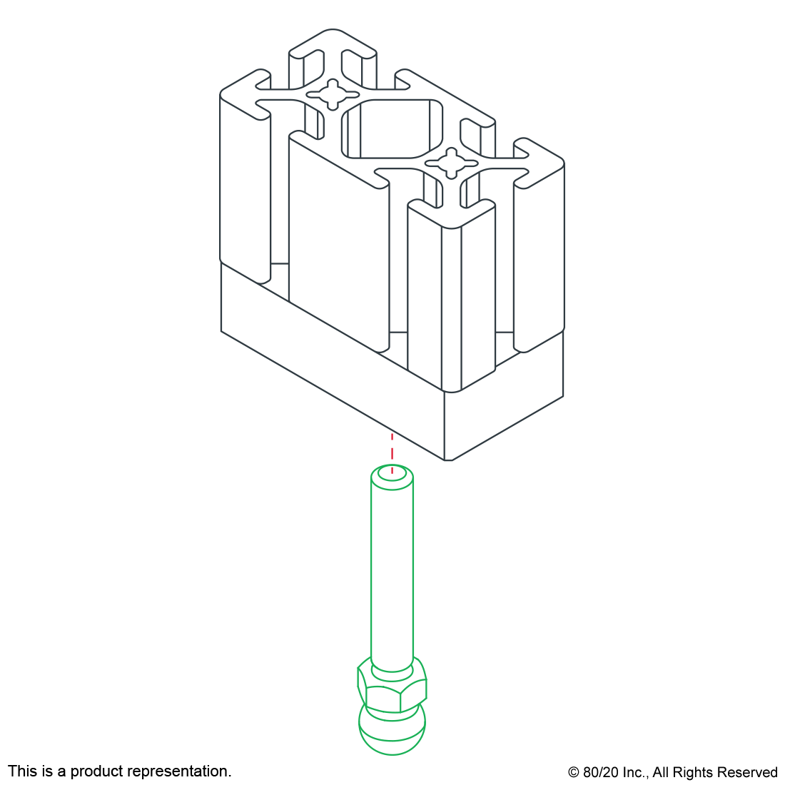 12218 | Swivel Foot Threaded Stem: 1/2-13 x 2.000" | CPI Automation