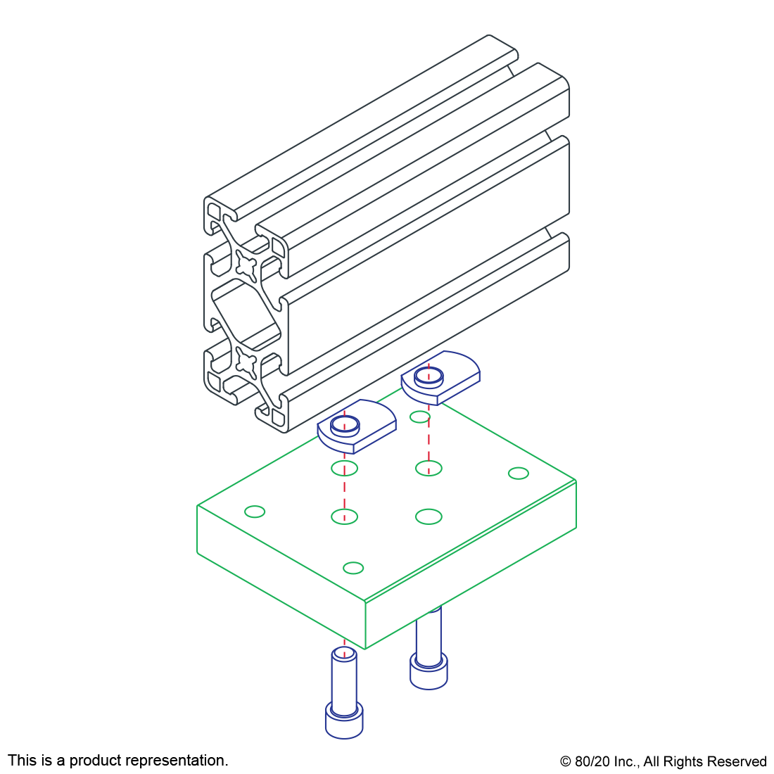 25-2419-Black | 25 Series Flange Mount Caster Base Plate | CPI Automation