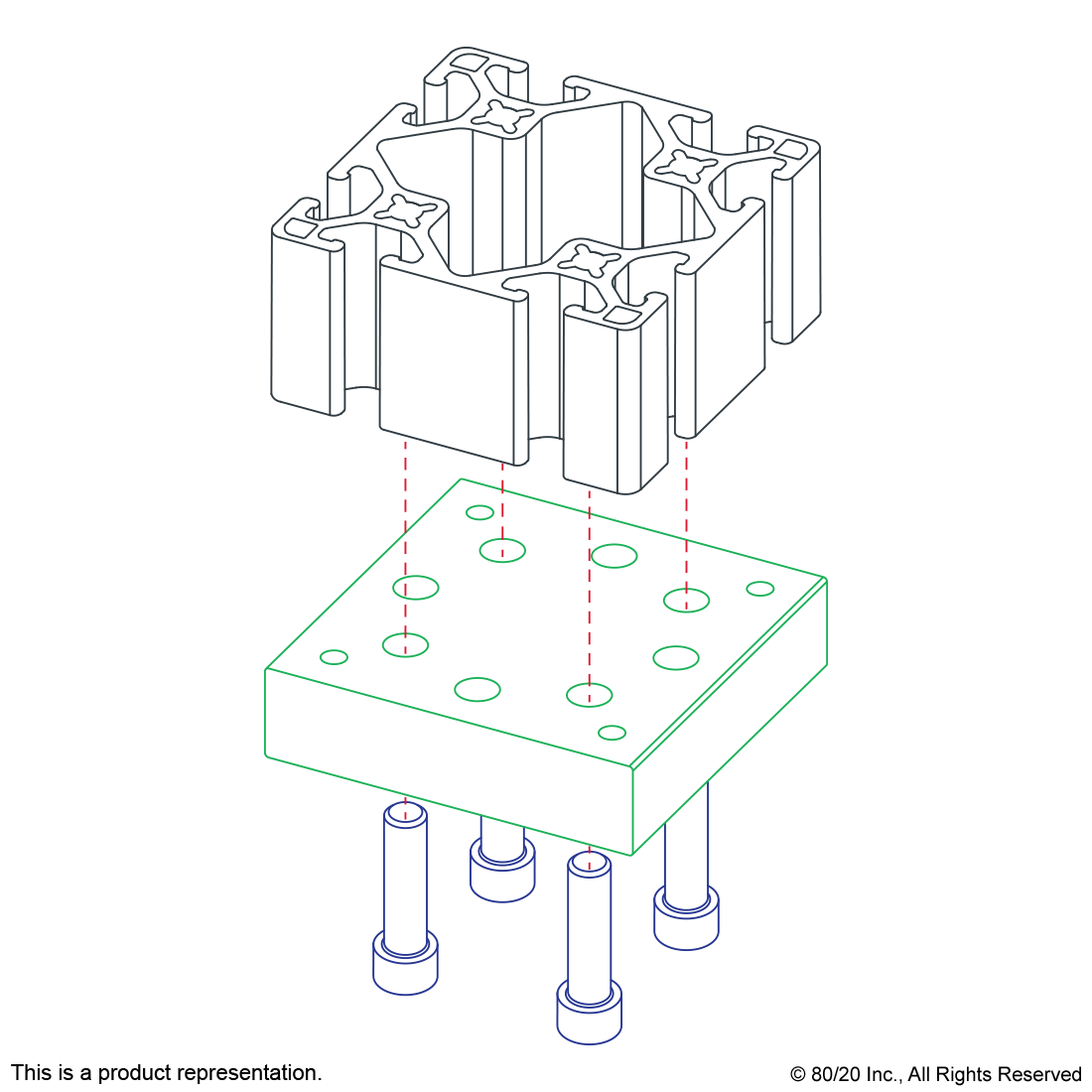 2406-Black | 10 Series Leveling Caster Base Plate | CPI Automation