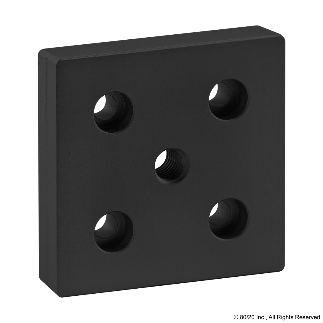 40-2140-Black | 40 Series 5 Hole - Center Tap Base Plate - 80mm x 80mm ...