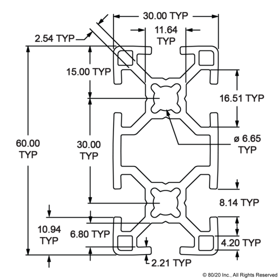 30-3060 | T Slotted Aluminum Profiles | CPI Automation