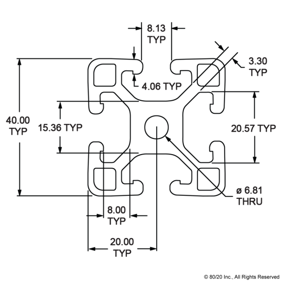 40-4040-Lite | T Slotted Aluminum Profiles | CPI Automation