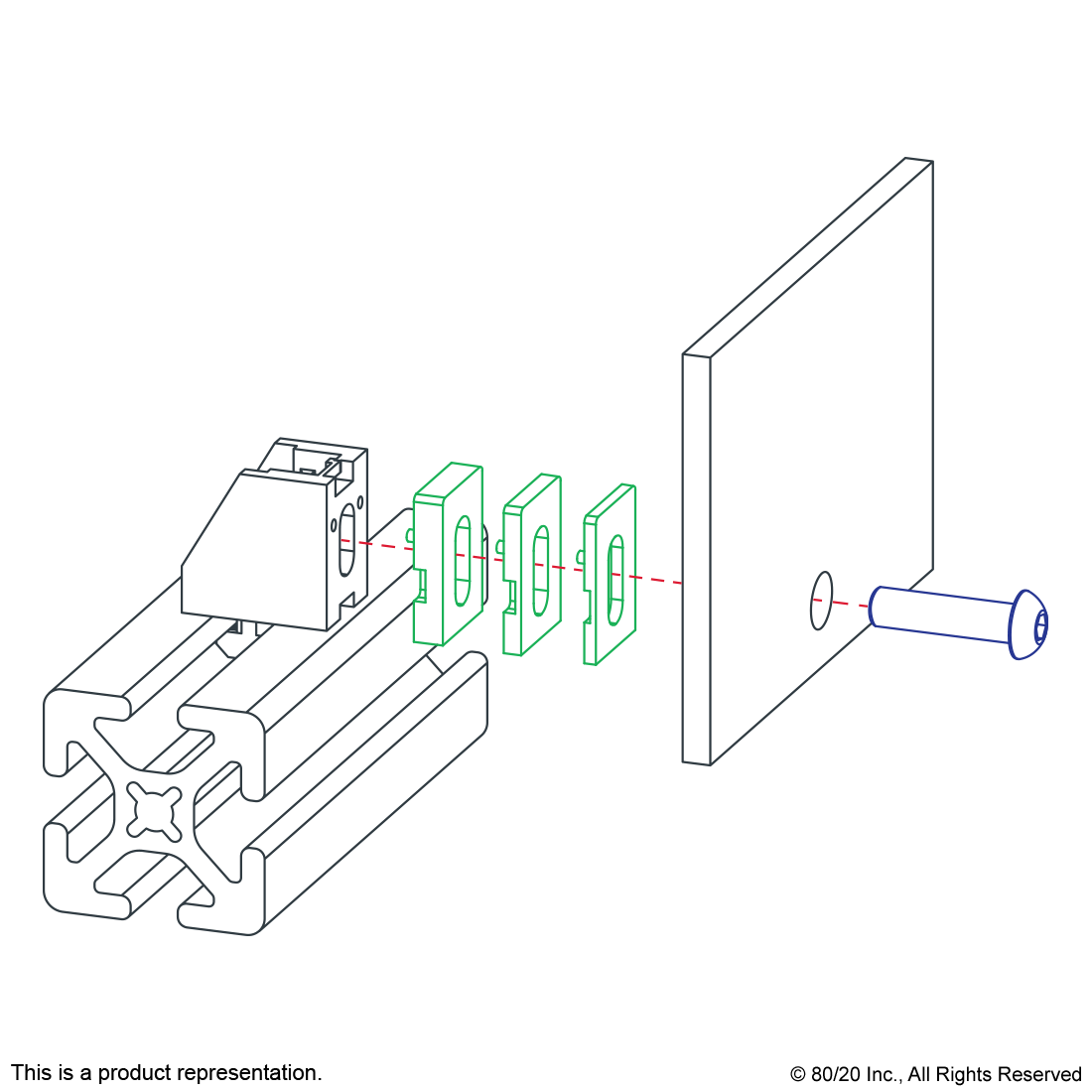 12053 | 15, 30, 40, & 45 Series Lite Panel Mount Block Spacer - 3mm ...