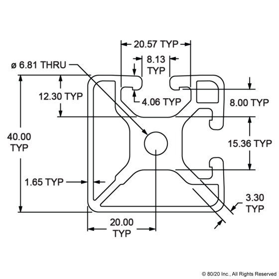 40-4002 | T Slotted Aluminum Profiles | CPI Automation