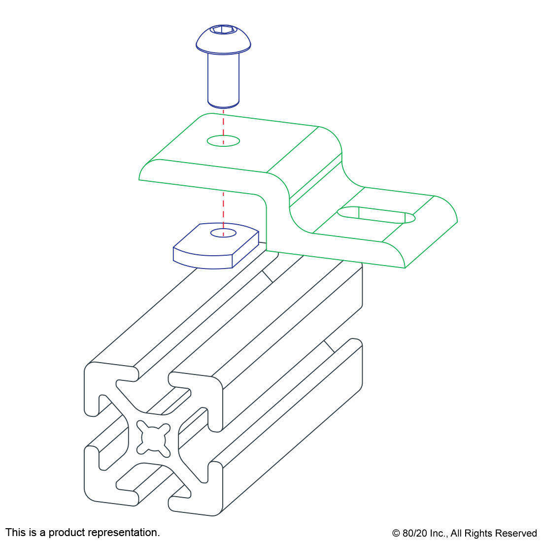 20-2490-Black | 20 Series Single Arm Narrow Mesh Retainer | CPI Automation
