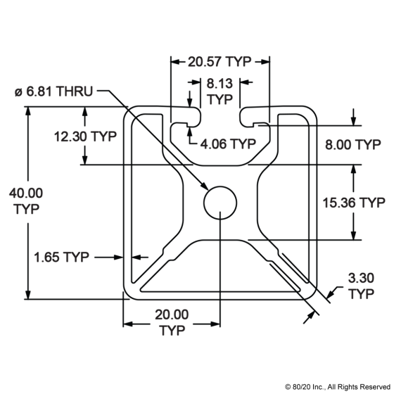 40-4001 | T Slotted Aluminum Profiles | CPI Automation