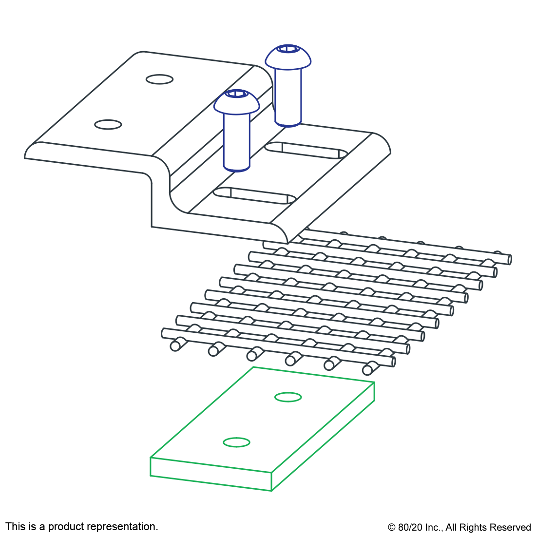 20-2495-Black | 20 Series Wide Backing Plate | CPI Automation