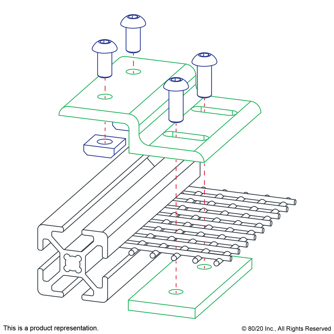 40-2435-Black | 40 Series Single Arm Wide Mesh Retainer with Wide ...