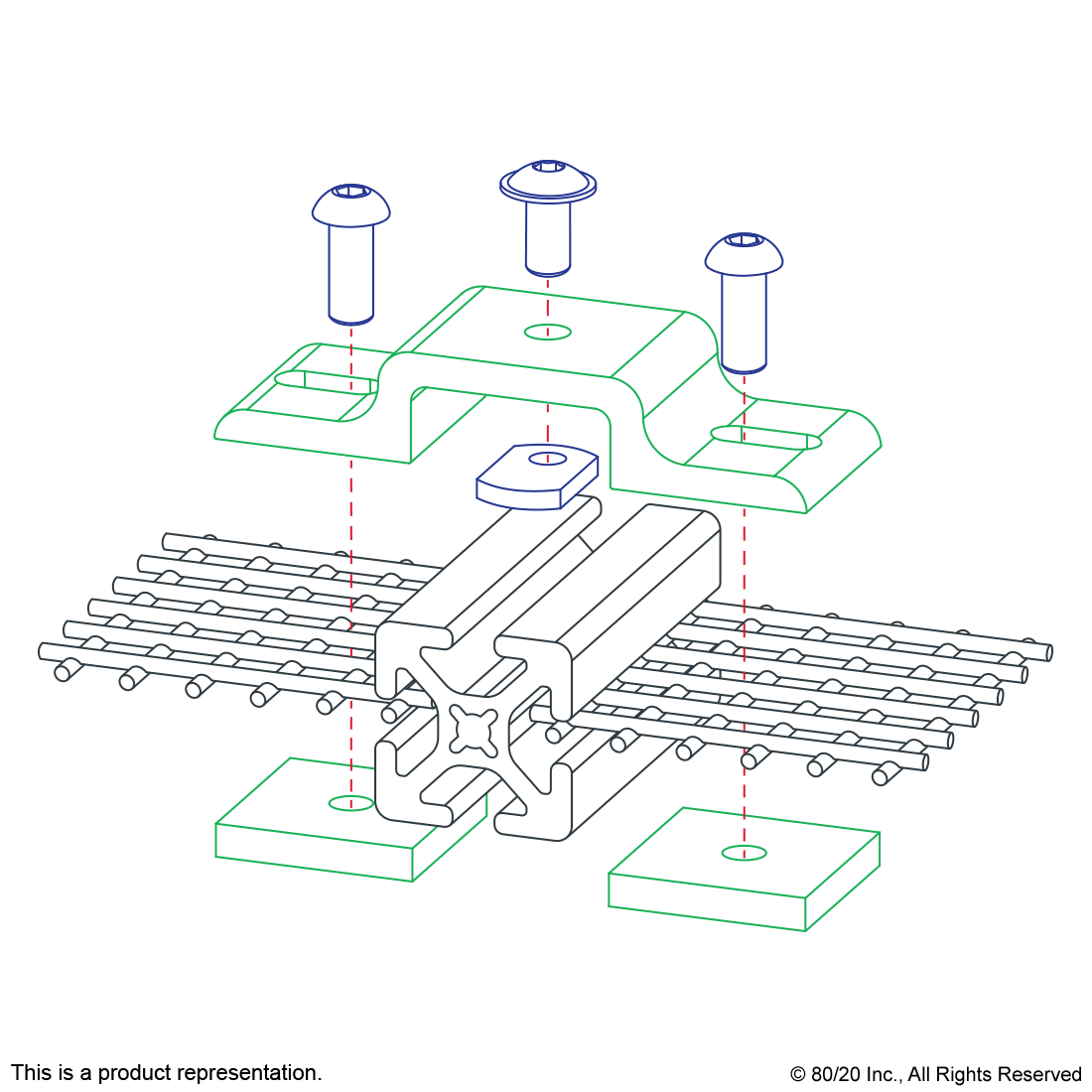 25-2522 | 25 Series Double Arm Narrow Mesh Retainer with Narrow Backing ...