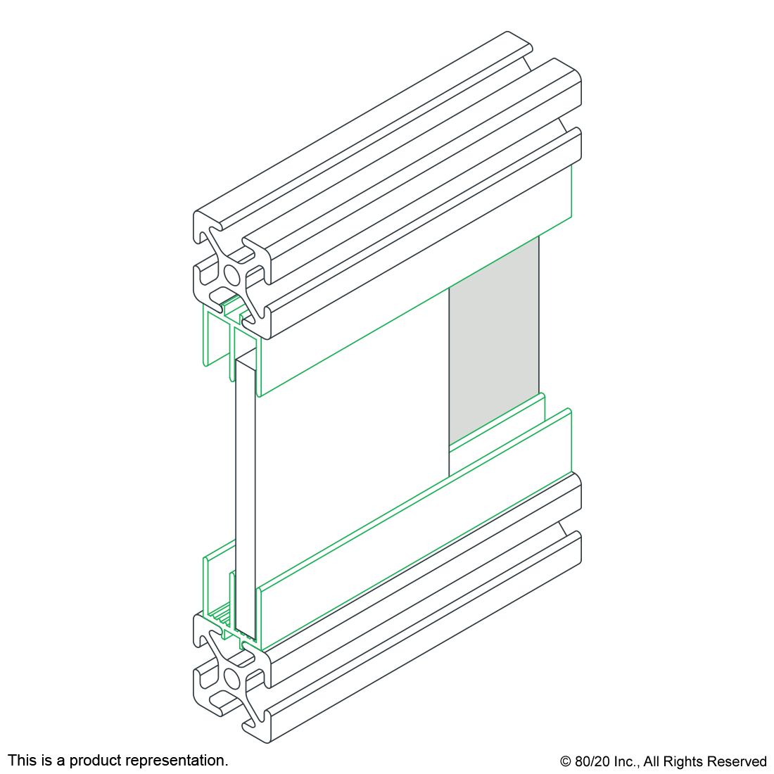 40-2220-Black | 40 Series Lower Door Slide Track | CPI Automation
