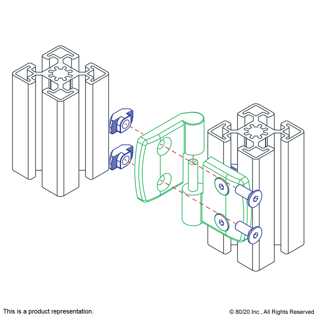 12131 | 15 & 40 Series 4 Hole - Plastic Lift-Off Hinge: Right Hand ...