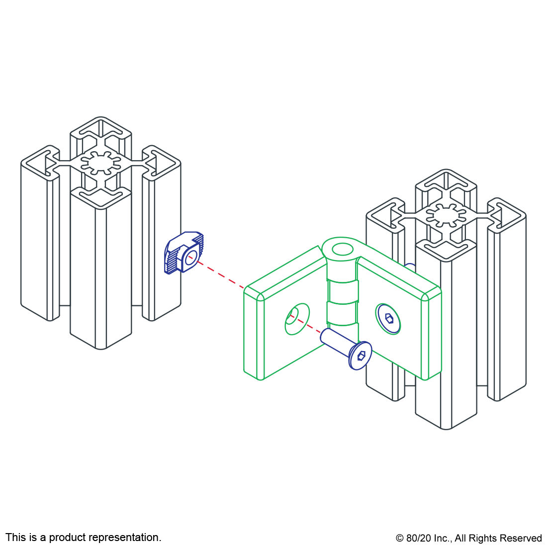 12075 | 20 Series 2 Hole - Standard Plastic Hinge | CPI Automation